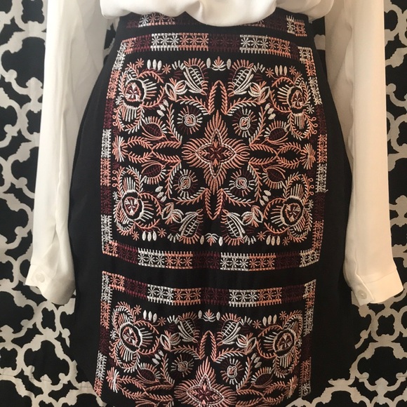 Francesca's Collections | Skirts | Francescas High Waisted Embroidered ...